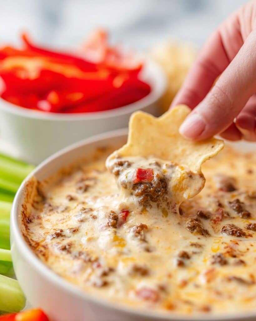 Rotel Cheese Dip with Ground Beef: Irresistible & Easy